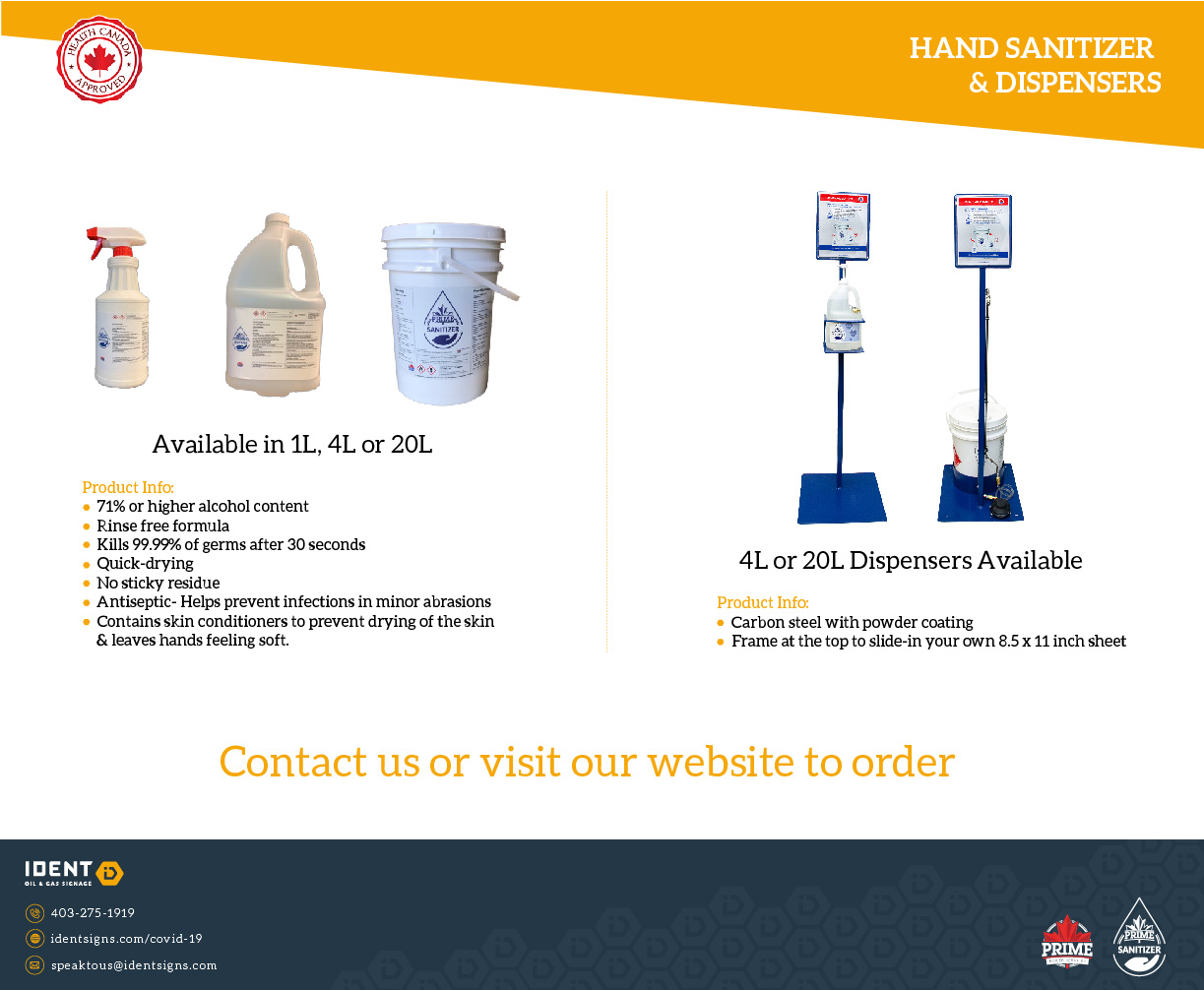 Cost-effective Hand Sanitizer & Dispensers - IDENT Oil & Gas Signage ...