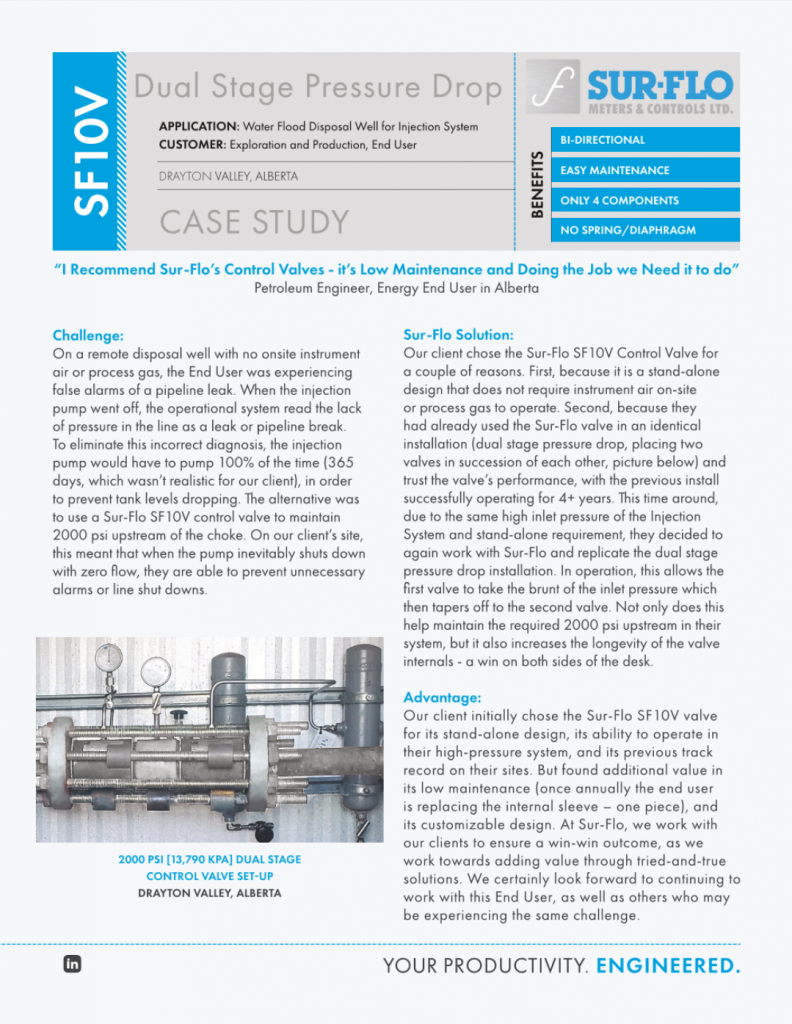 CASE STUDY: SF10V Dual Stage Pressure Drop - Sur-Flo Meters & Controls ...