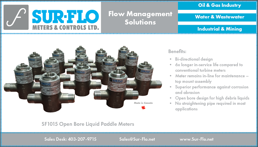 PRODUCT FEATURE: SF1015 Open Bore Liquid Paddle Meters - Sur-Flo Meters ...