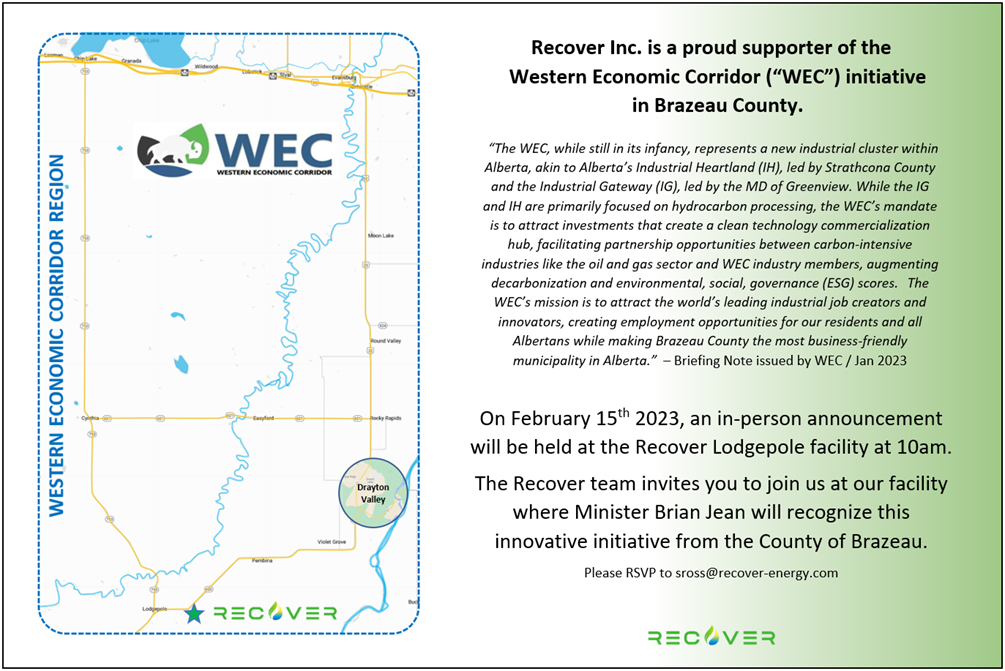 Recover Inc. is a Proud Supporter of the Western Economic Corridor ...