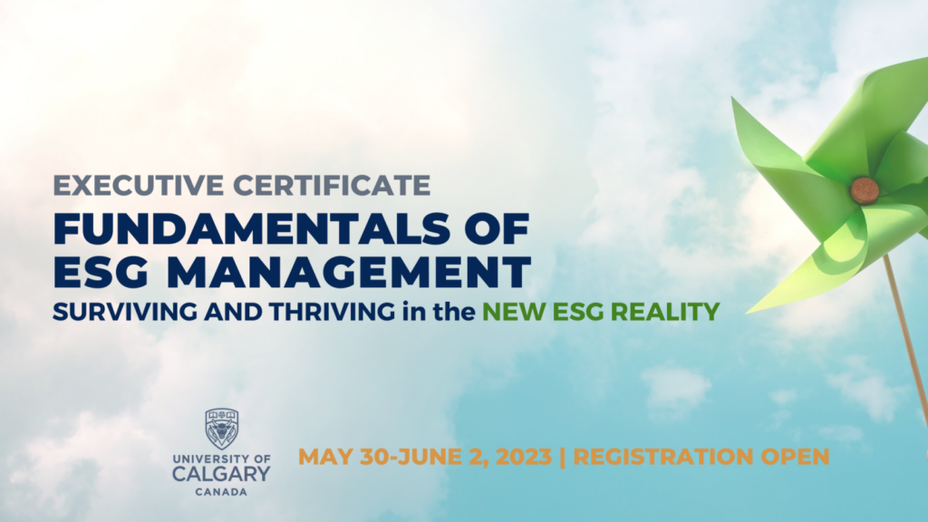 Executive Certificate: Fundamentals of ESG Management - The School of Public Policy at the ...