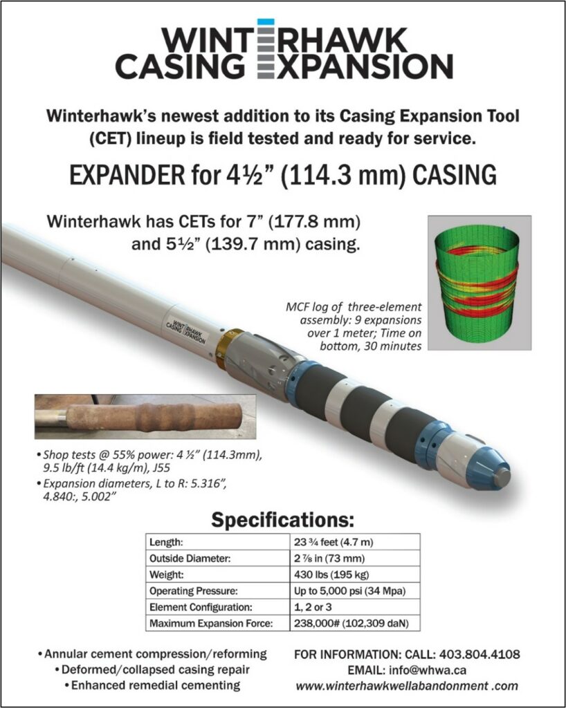 Winterhawk Expansion Tool For 4 ½” (114.3mm) Casing Ready for Service ...