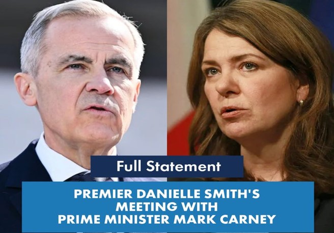 STATEMENT: Prime Minister Mark Carney Meets with Premier Danielle Smith ...